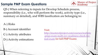 Sample PMP Exam Questions | PDF | Resume Writing and Advice | Job Search