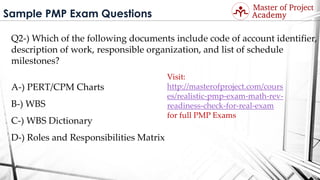 Sample PMP Exam Questions | PDF | Resume Writing and Advice | Job Search