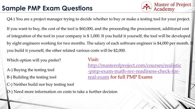 Sample PMP Exam Questions