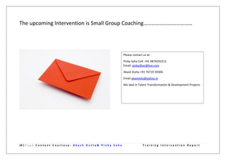 Sample post training report for Team Leaders | PDF