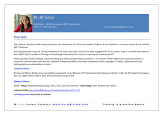 Sample post training report for Team Leaders | PDF