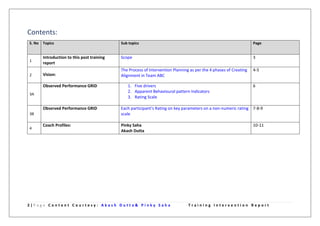 Sample post training report for Team Leaders | PDF