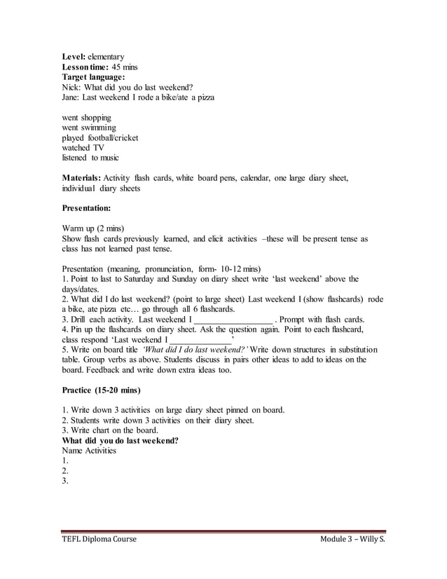 PPP sample lesson | DOCX | Educational Assessment | Education