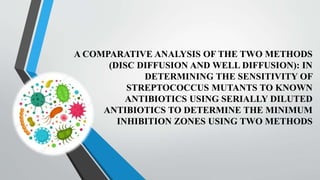 A COMPARATIVE ANALYSIS OF THE TWO METHODS (DISC DIFFUSION AND WELL ...