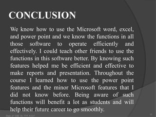internship presentation report abt ms word ms office and word | PPTX
