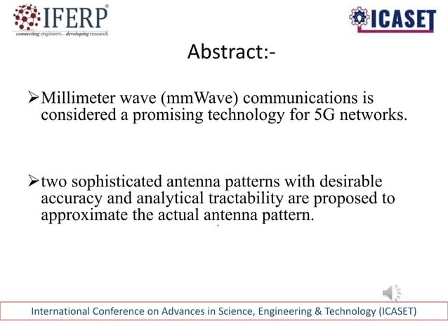 Design And Analysis for Millimeter Wave Networks using Antenna Arrays | PPT | Free Download