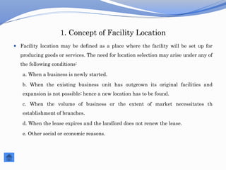 Sample ppt facility location and layout | PDF