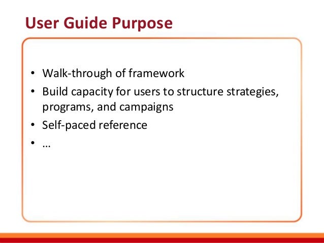 Sample ppt for framework user guide
