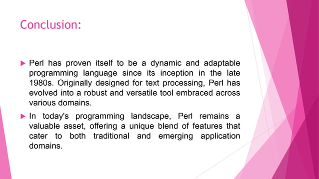 Introduction To Perl The Programming Languagepptx Programming 2091