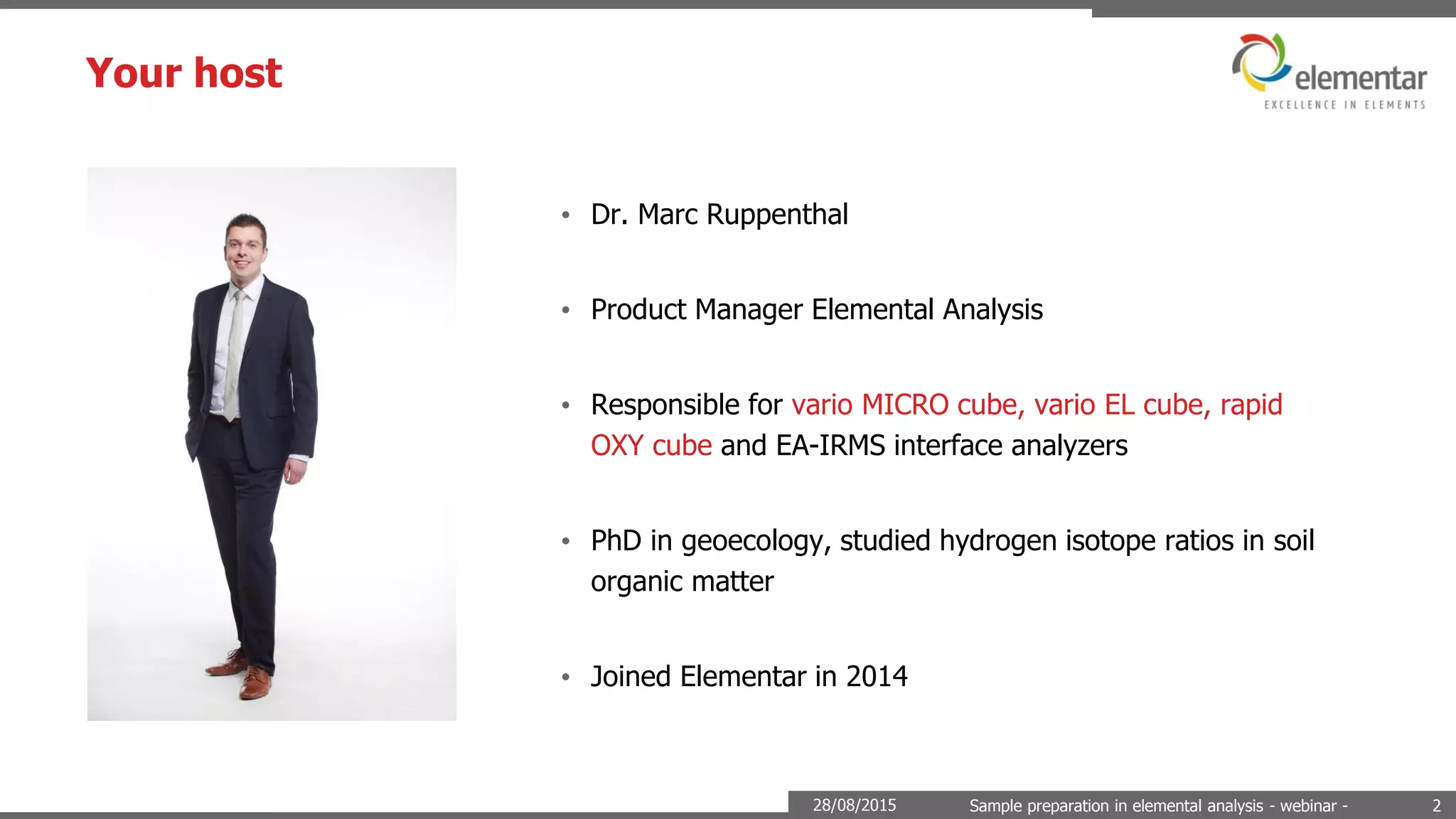 Sample preparation in elemental analysis - drying, grinding, weighing ...