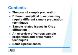 Sample preparation and Presentation XRD Webinar June 19 2012 AJK ...