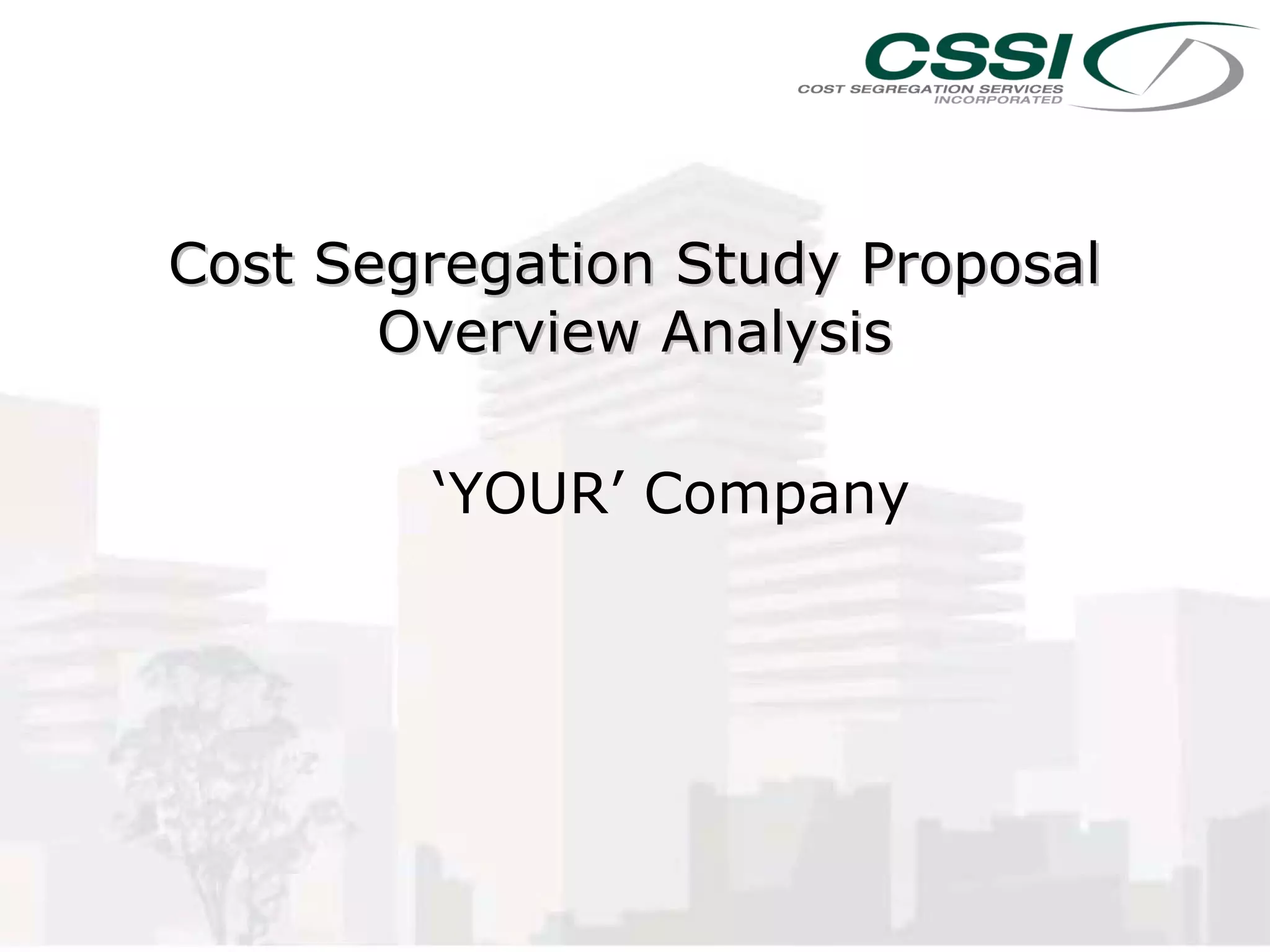 Cost Segregation Presentation | PPT