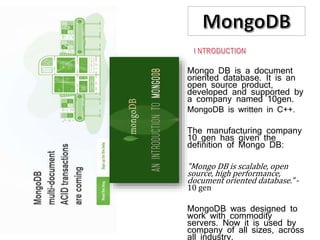 MongoDB presentation | PPTX