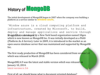 MongoDB presentation | PPTX