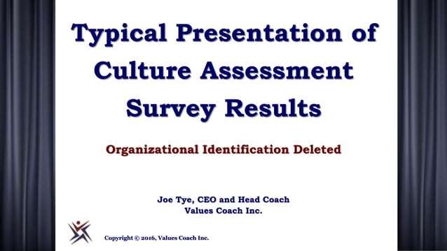 Sample presentation of culture assessment survey results | PPT