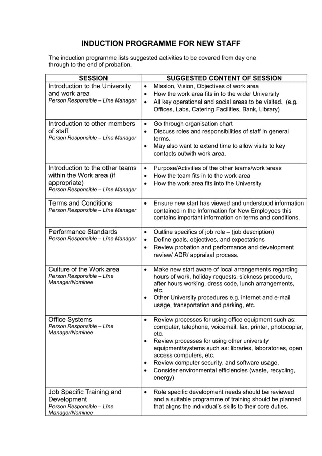 Sample programme content (1) | DOC | Business | Business and Finance