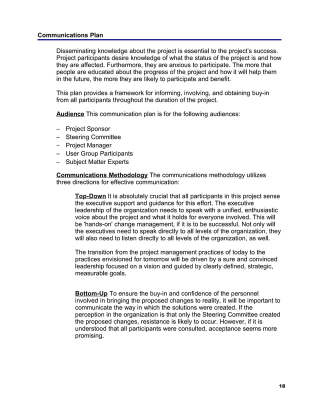 Sample project plan | PDF