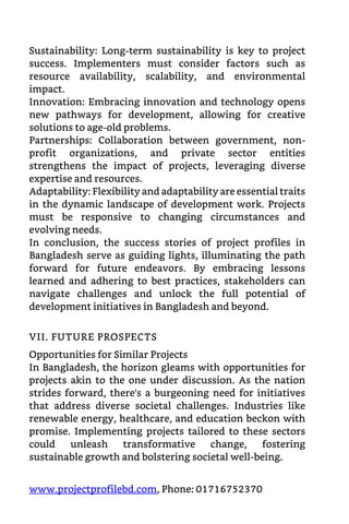 Sample Project Profile Bangladesh. Importance of project profile. | PDF