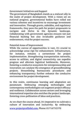 Sample Project Profile Bangladesh. Importance of project profile. | PDF