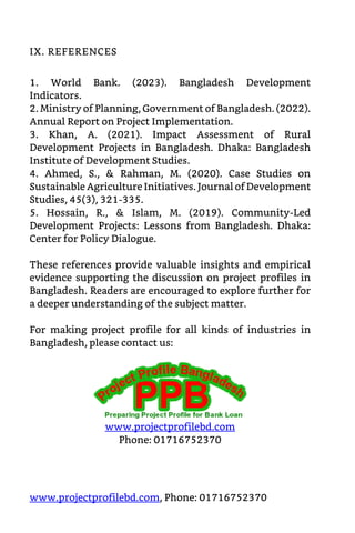 Sample Project Profile Bangladesh. Importance of project profile. | PDF