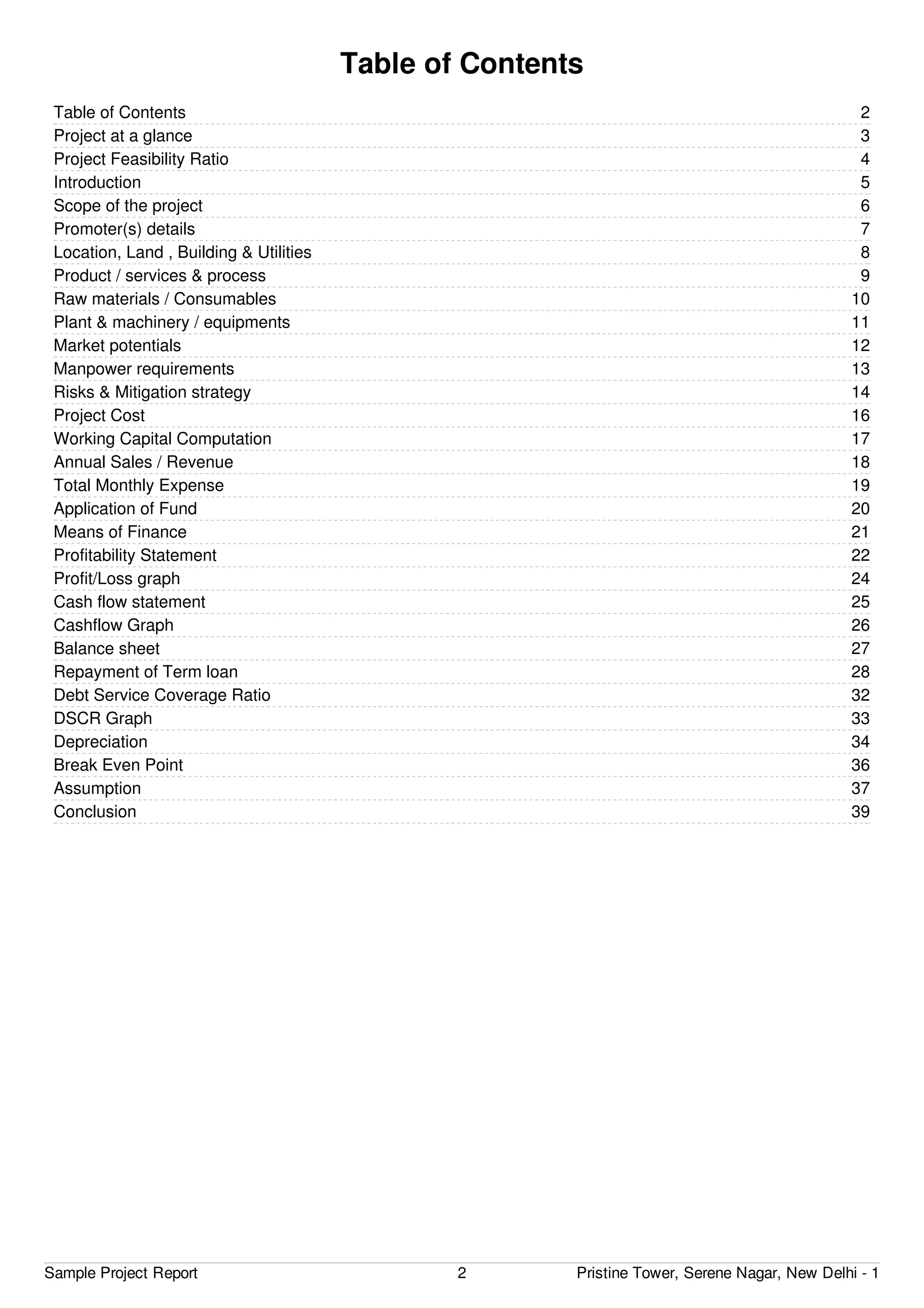 Finline sample project report for bank loan | PDF