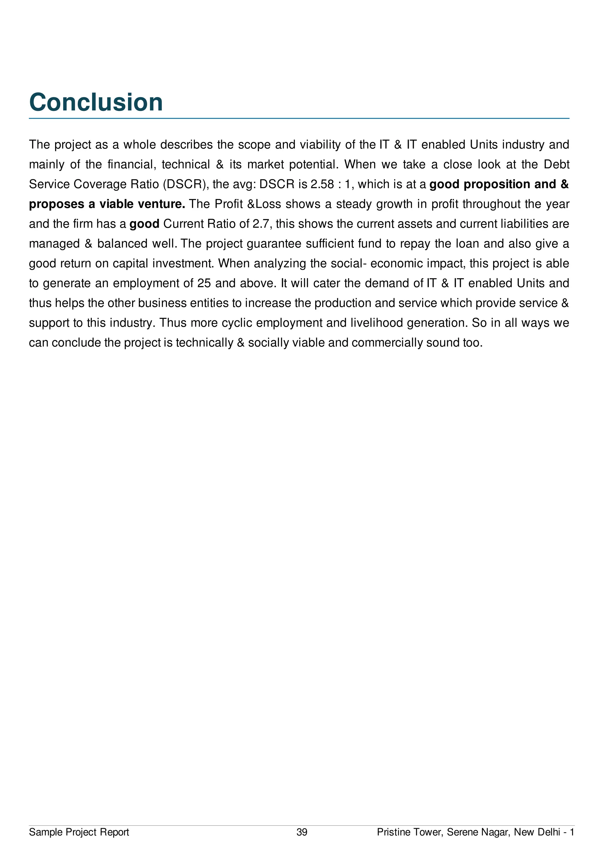 Finline sample project report for bank loan | PDF