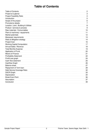 Finline sample project report for bank loan | PDF