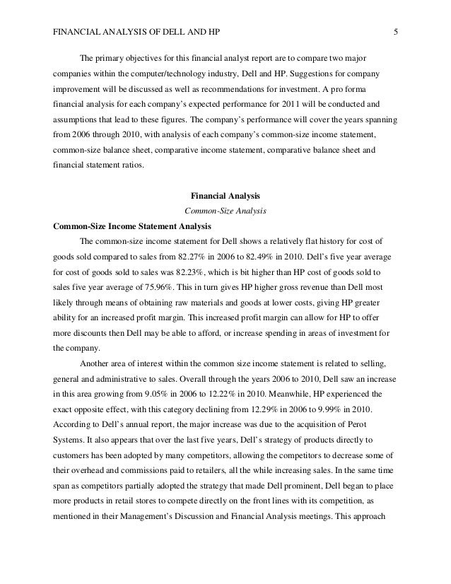 👍 Company analysis report sample. Analysis of Financial Statements ...