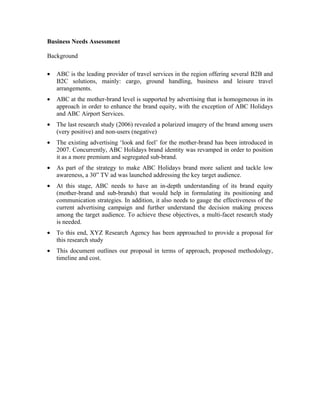 Market Research Proposal | DOC