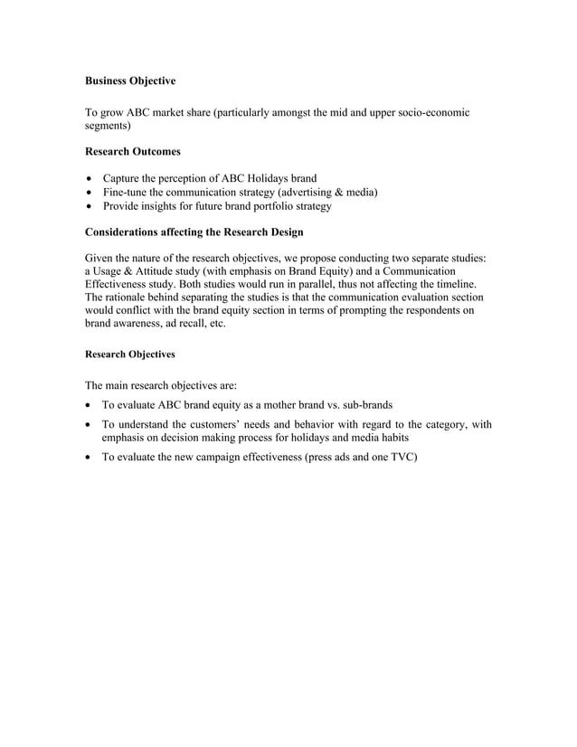 Market Research Proposal | PDF | Free Download