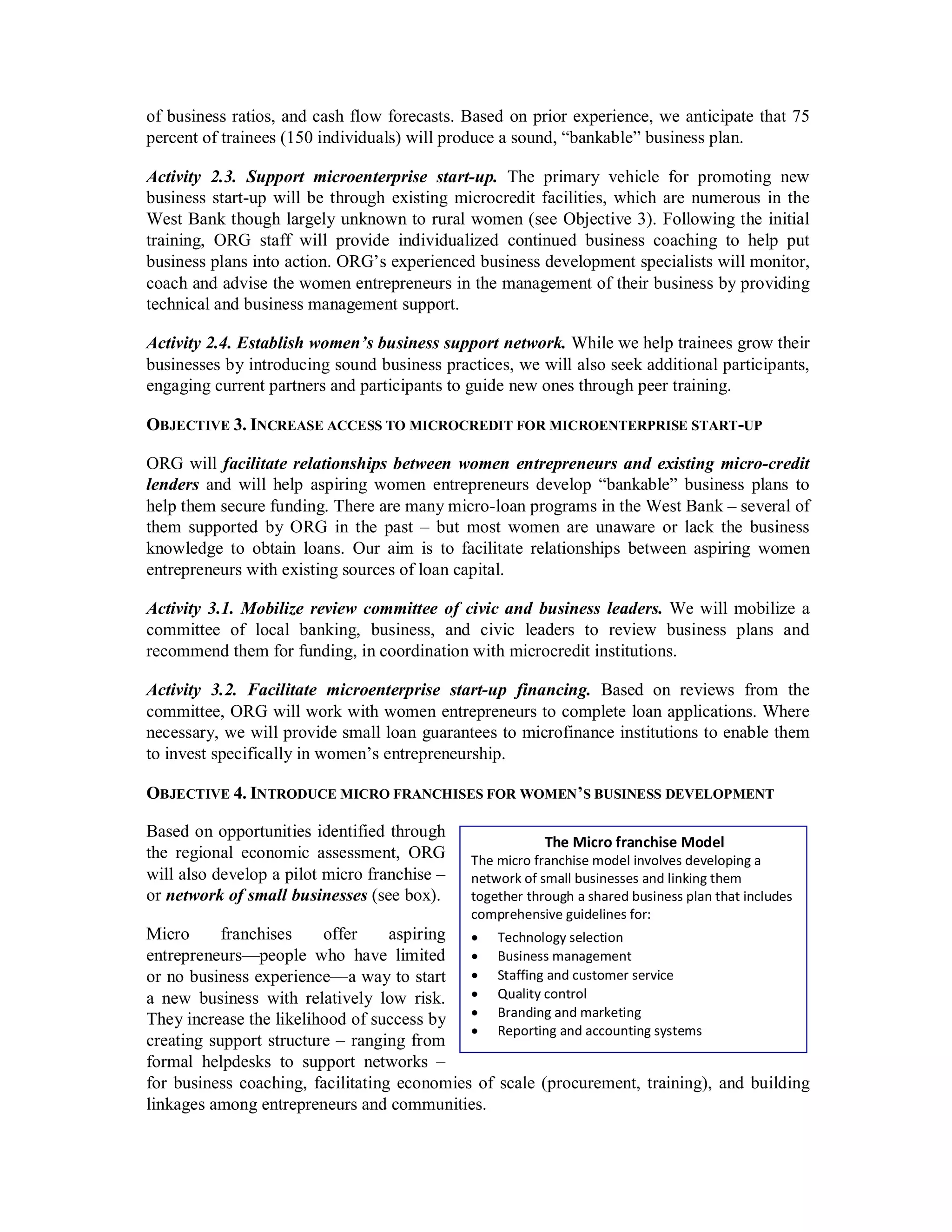 Sample proposal on women's microenterprise development | PDF