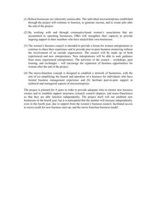 Sample proposal on women's microenterprise development | PDF