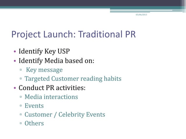 Sample pr plan hiranandani project launch | PPSX | Business | Business ...