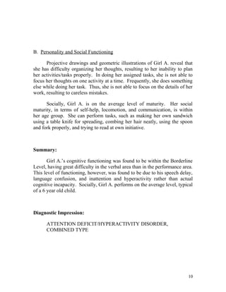 Sample psych reports format | DOC