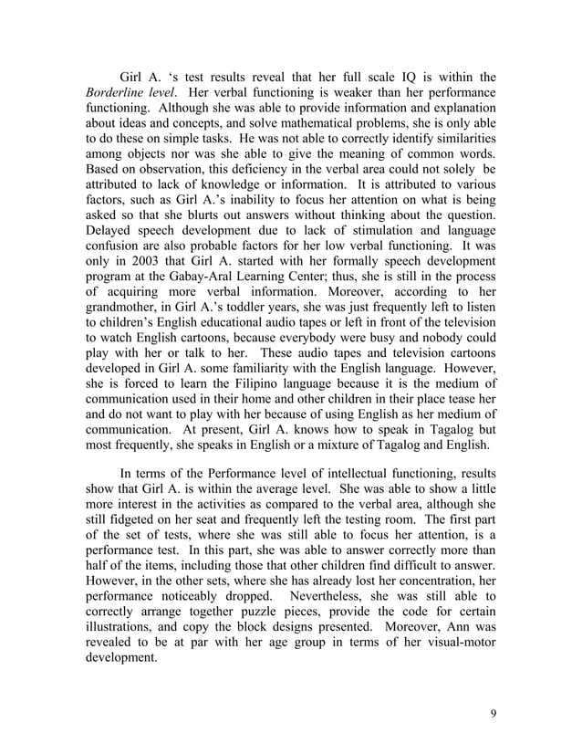 Sample psych reports format | DOC