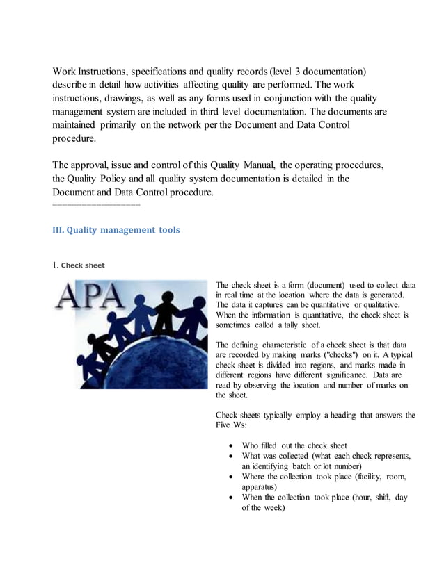 Sample quality management system | DOCX | Business | Business and Finance