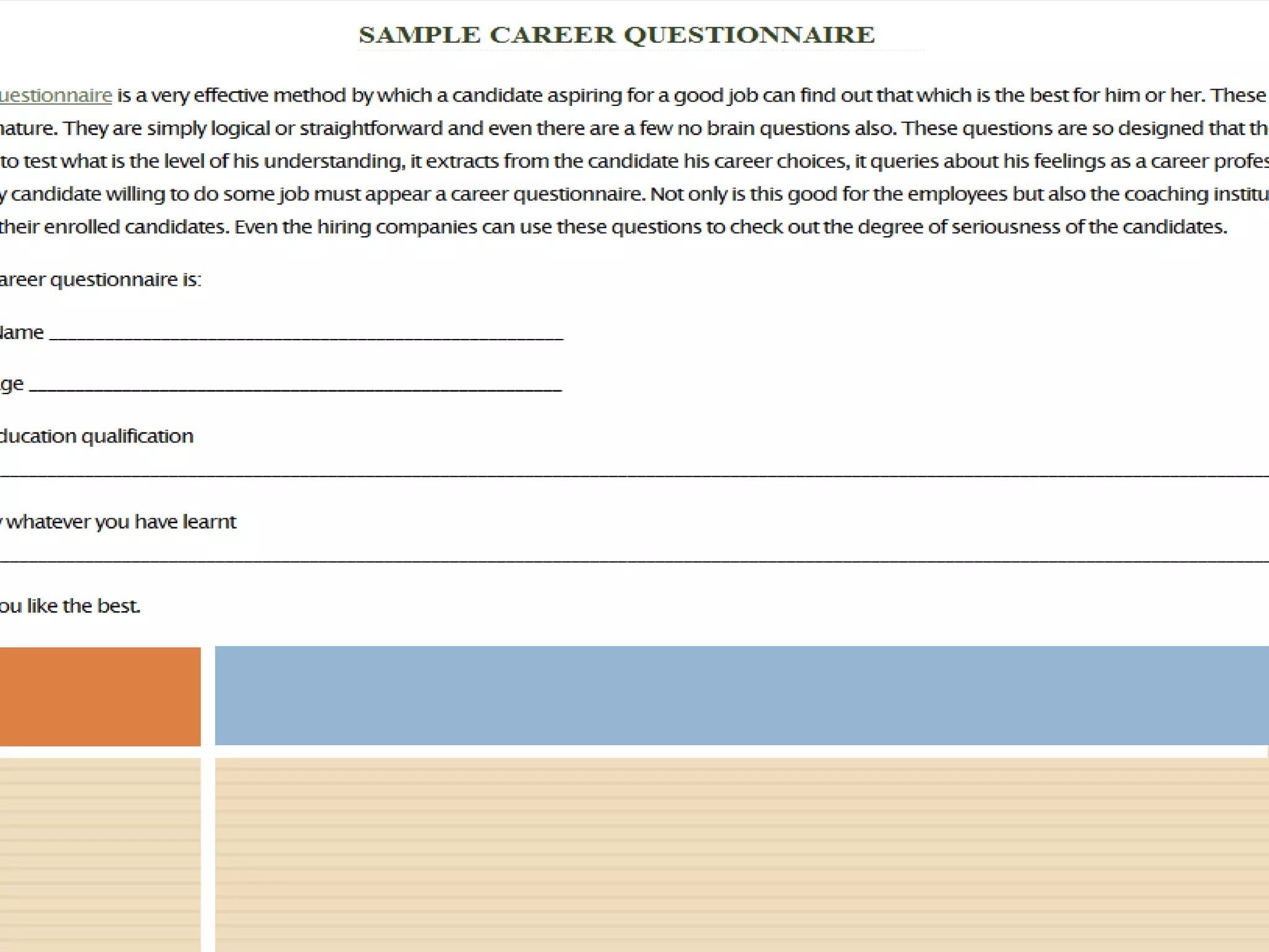 Sample questionnaire | PPSX