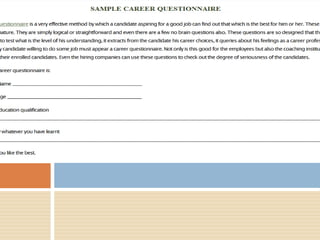 Sample questionnaire | PPSX