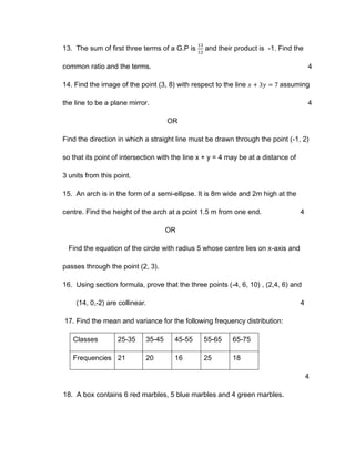 Sample question paper math Class XI CBSE | PDF