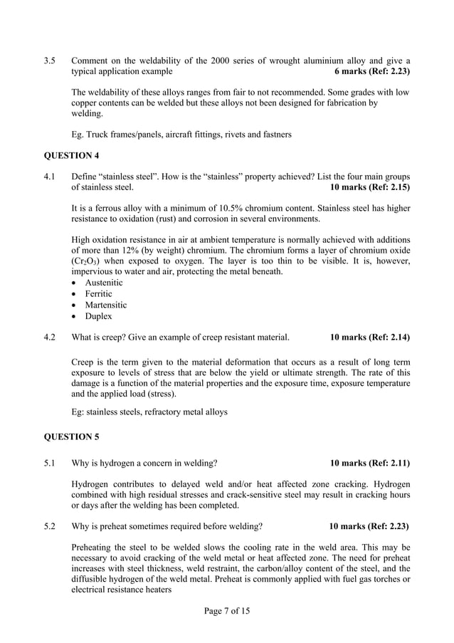 Sample questions and answers for iwp examinations | PDF