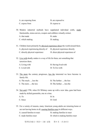 Sample questions of Level 3 Comprehensive Ability in English ...