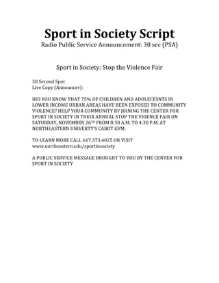 Sample Radio Psa | PDF