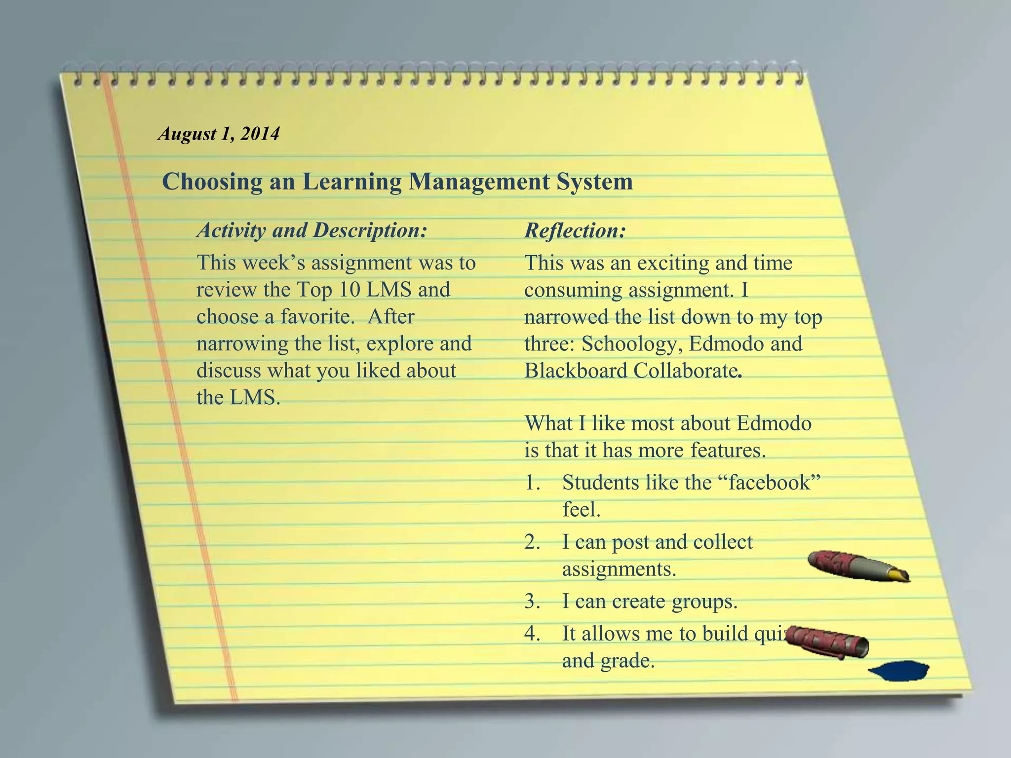 HICKS BL Sample Reflection Journal | PPT