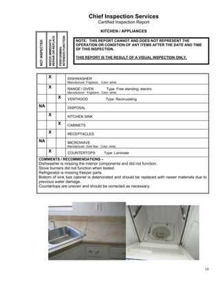 Sample Home Inspection Report. | PDF