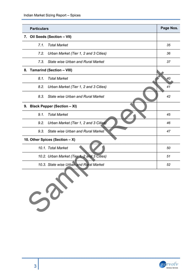 Sample report final market size - spices | PDF