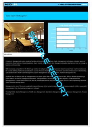 Mindler's Sample Career Assessment Report | PDF