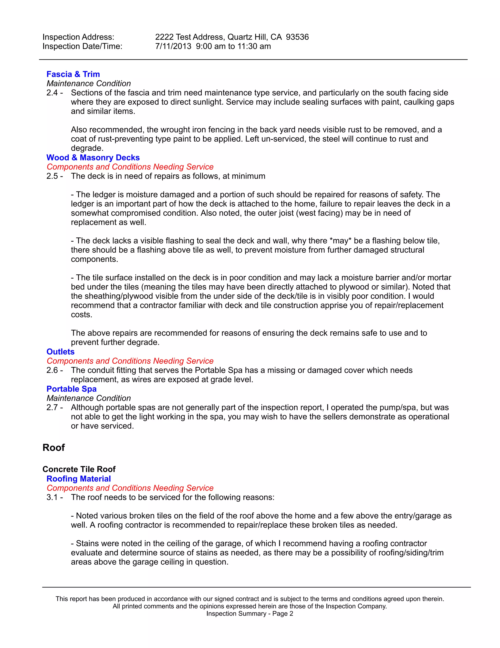 Sample Home Inspection Report | PDF