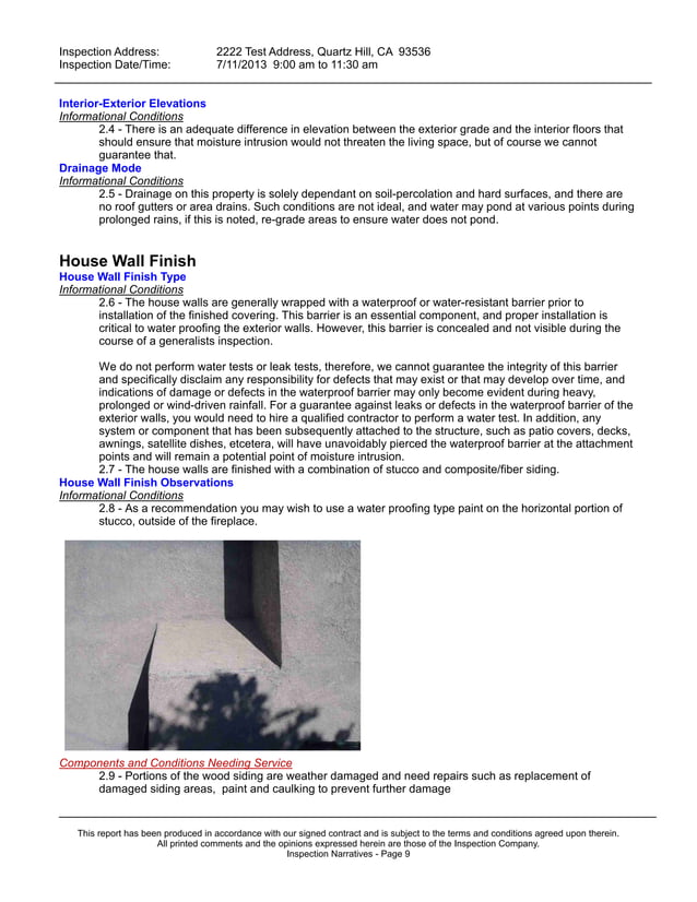 Sample Home Inspection Report | PDF | Home Improvement | Home & Garden