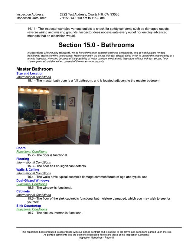 Sample Home Inspection Report | PDF | Home Improvement | Home & Garden