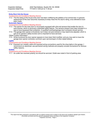Sample Home Inspection Report | PDF